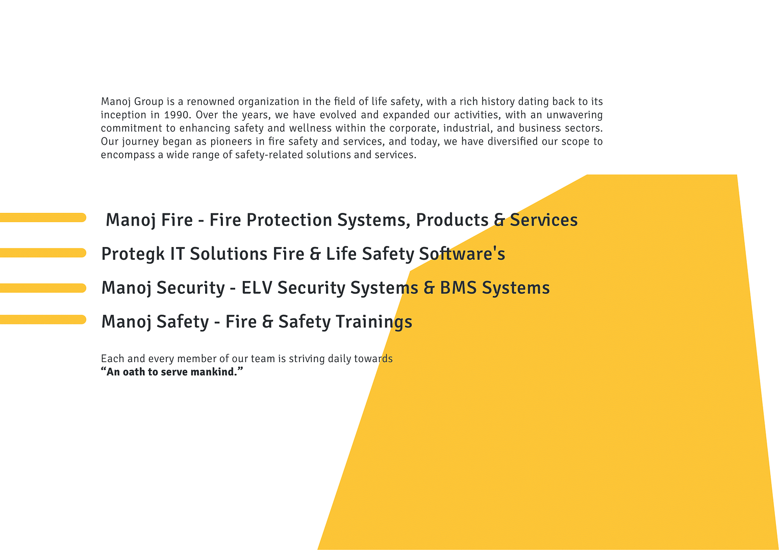 Manoj Group – Fire and Safety Service